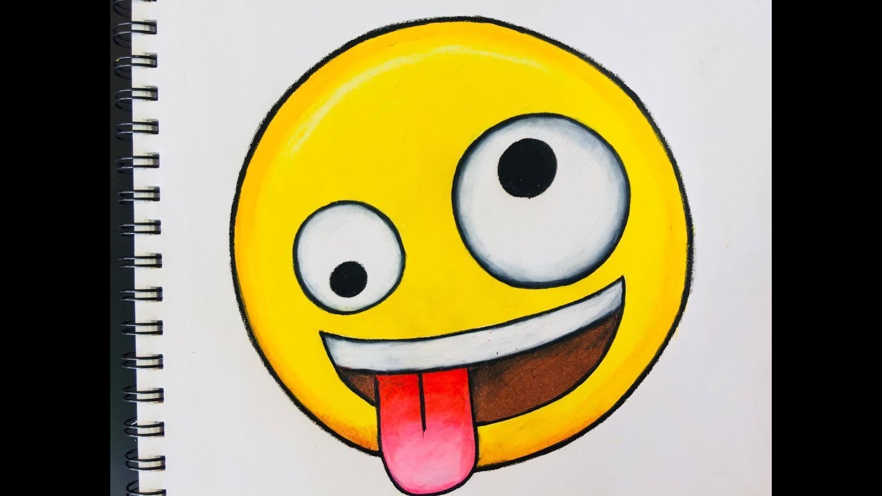 CÓMO DIBUJAR UN EMOJI LOCO PASO A PASO 2017 - YouTube