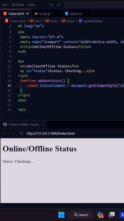 Online Offline Status Cheack Using Html Js Coding Programming Htmlcss Viral Webdesign
