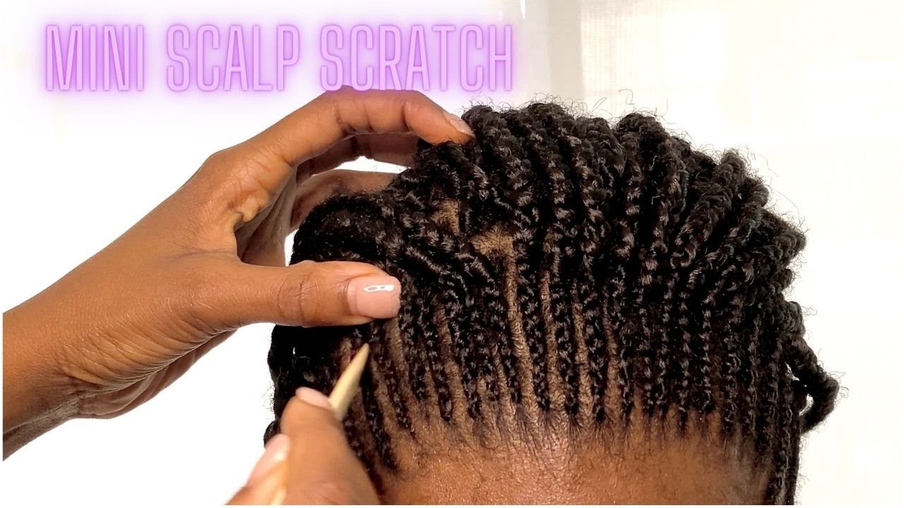 ASMR Mini scalp check | scratching mini corn rows | box braided hair ...