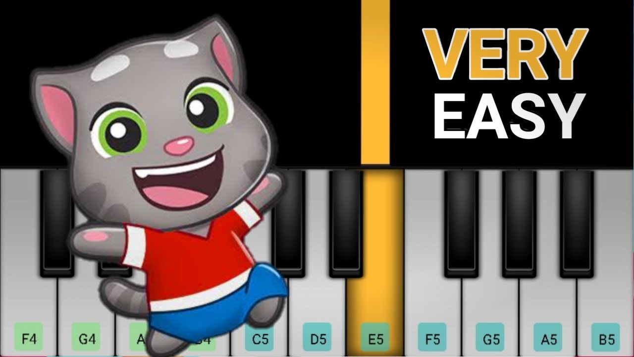 Talking Tom Jump Up Theme Song Easy Piano Tutorial + Notes - YouTube