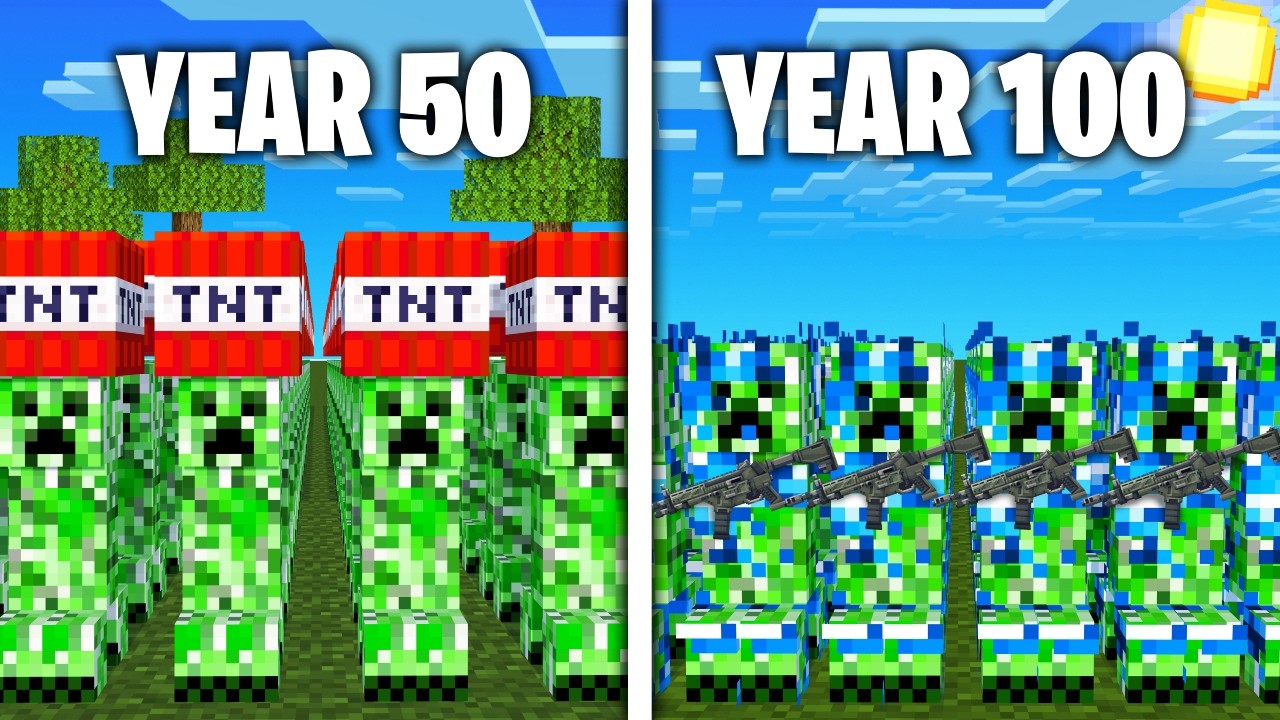 I Made 100 Creepers Simulate 100 Years Of War - YouTube