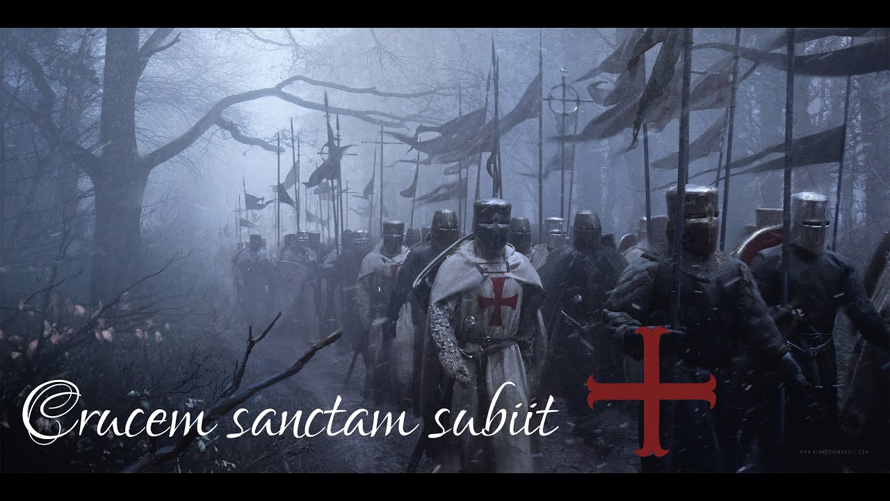 Templars singing and marching in the rain - Crucem sanctam subiit - YouTube