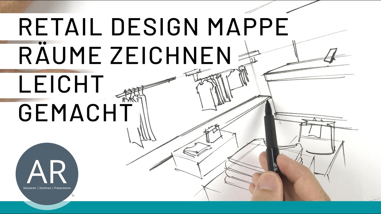 Retail Design Mappe – Raumskizze einfach zeichnen lernen - YouTube