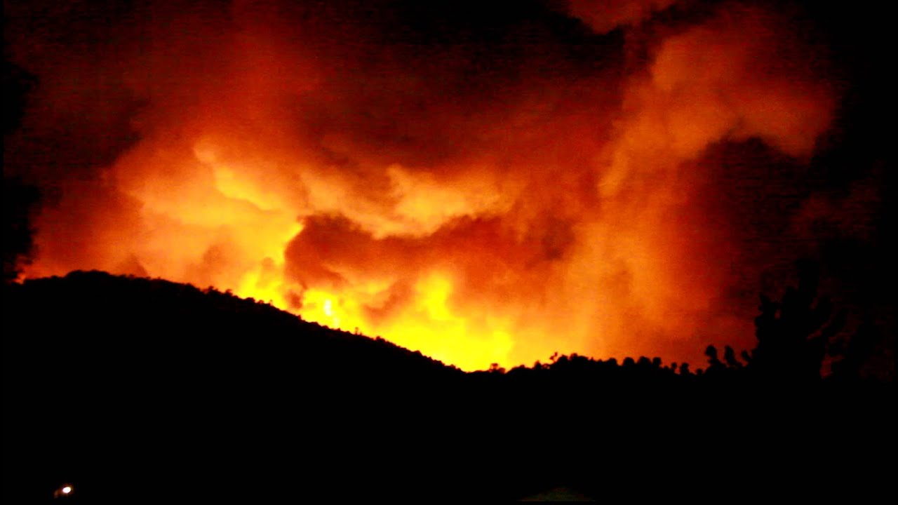 The track fire from my drive way. - YouTube