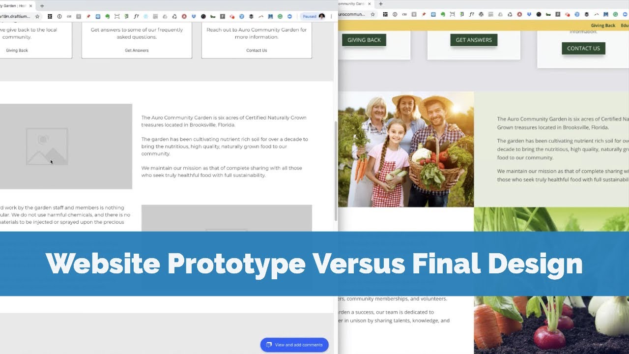 Website Prototype Using Draftium vs Final Design - YouTube