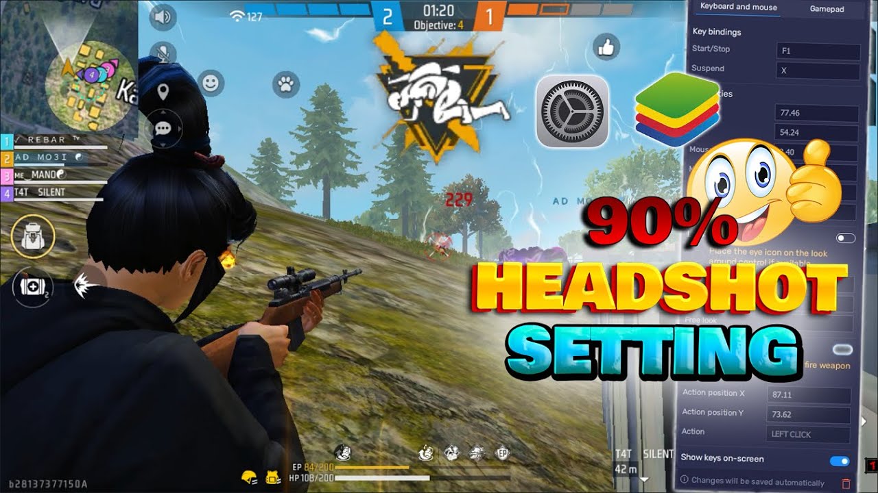 FOR ALL PC 90% HEADSHOT RATE ️⚡: BLUESTACKS 5/MSI 🎯🔥⚙️SECRET SETTING ...
