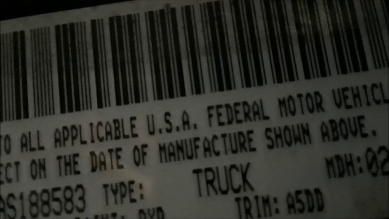 Dodge Dakota Pick up Truck Paint Code Location - YouTube