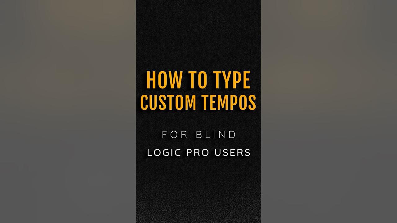 Here's How To Type In Custom Tempos Like 83.8 In Logic Pro For Blind Users Using VoiceOver! # ...