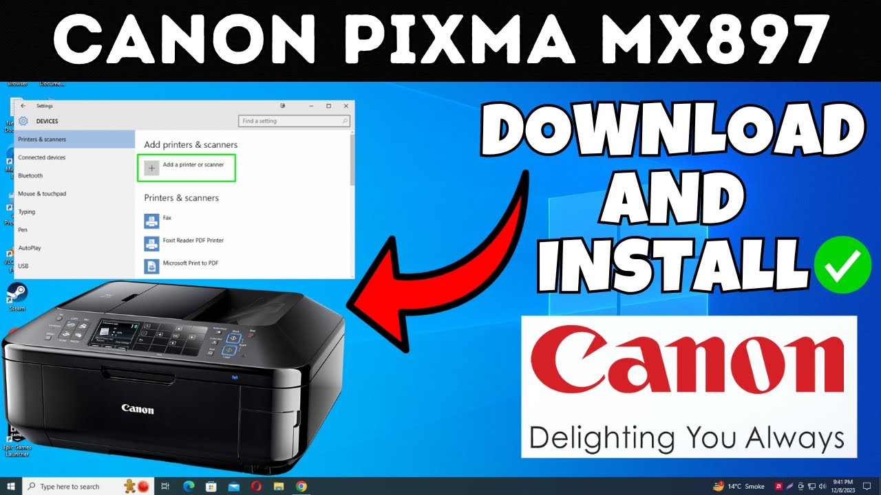 How To Download & Install Canon PIXMA MX897 Printer Driver in Windows ...
