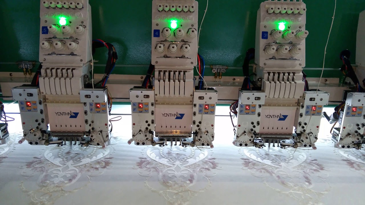 Yonthin curtain embroidery machine with cording and sequin2 - YouTube