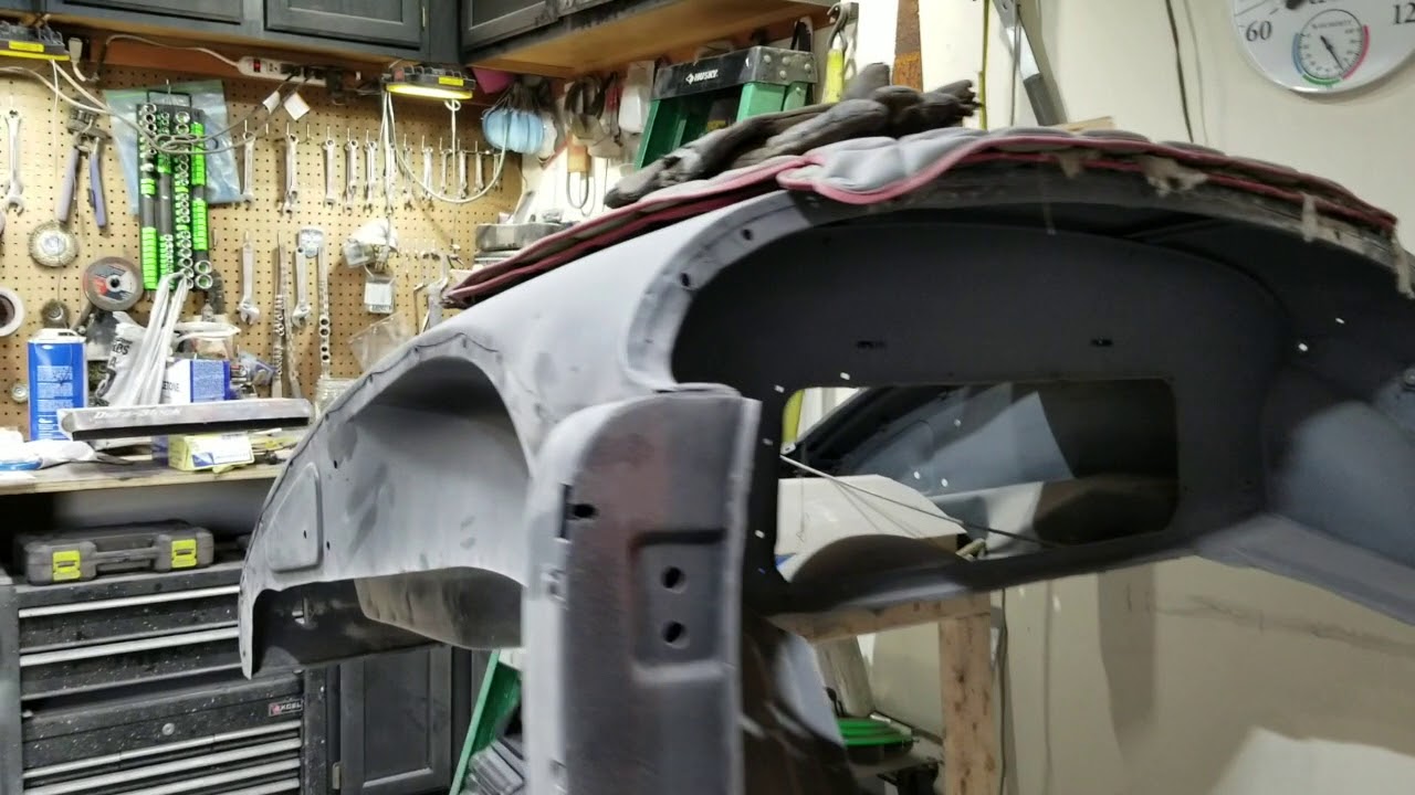 1958 MGA Restoration 13x Right FrontRear Fender Prep - YouTube