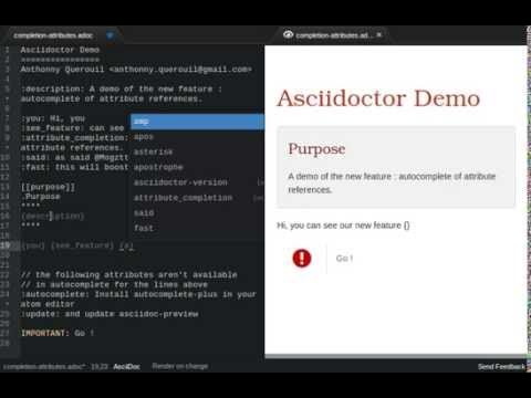 Asciidoc-Preview for Atom Editor - Autocomplete of attribute references ...