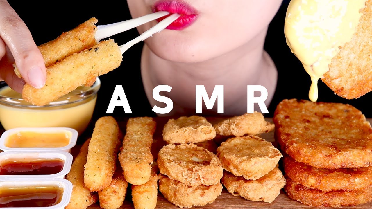 Asmr Chicken Nugget Hashbrown Cheesestick Mukbang치즈소스와 맥너겟 해쉬브라운 치즈스틱