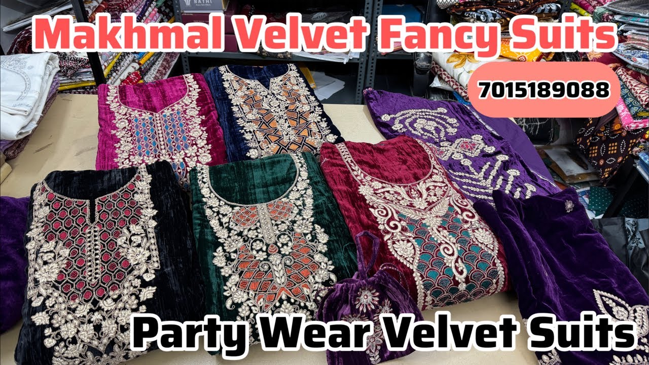 “Party Wear Velvet Suits | Elegant & Stylish Makhmal Designs - YouTube