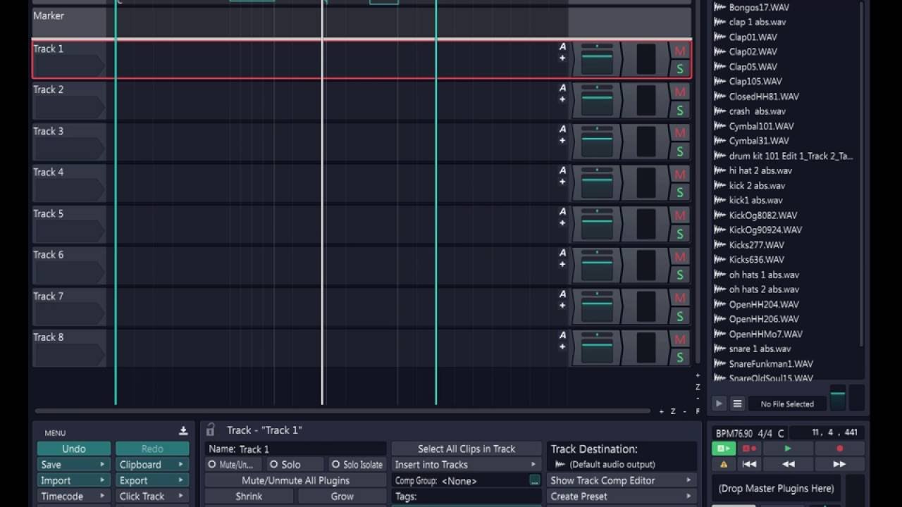 How to render a track in Tracktion Software with the click track ...