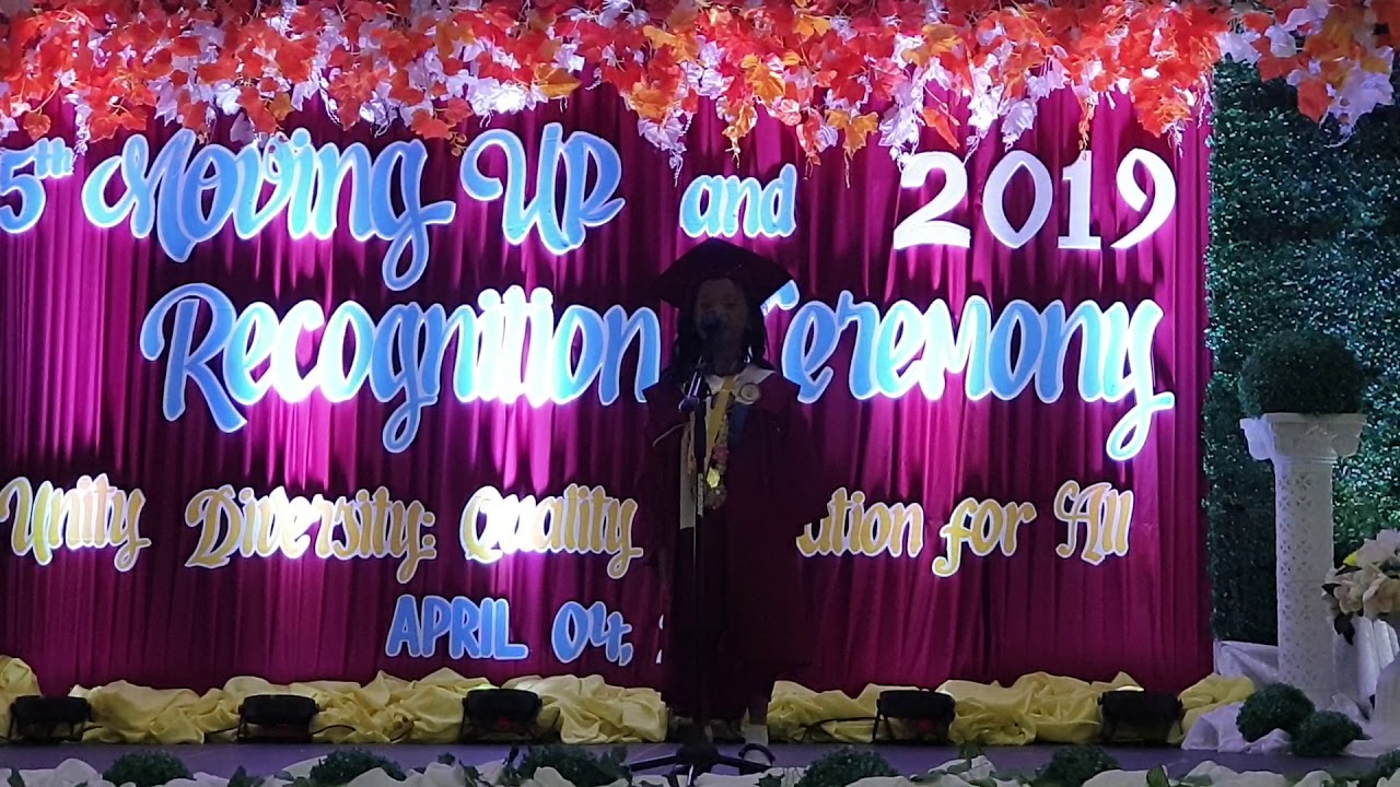 Moving Up Kindergarden Graduation Speech - YouTube