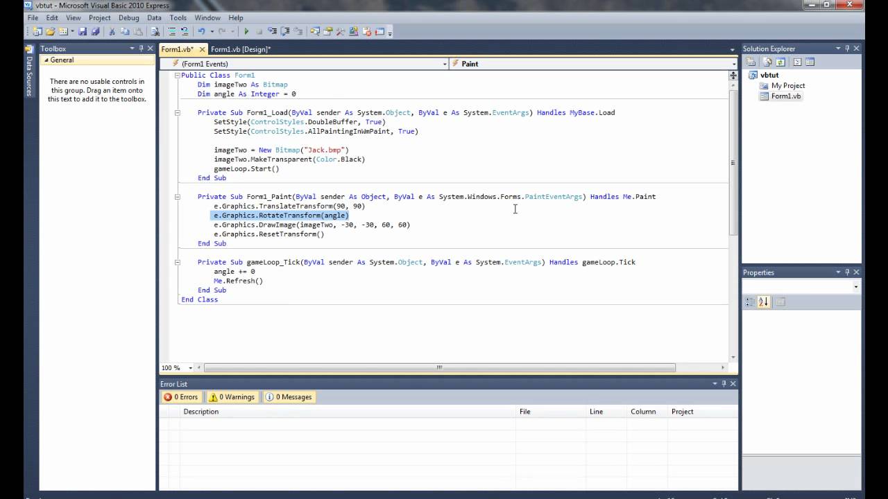 Visual Basic Game Tut 2rotating Graphics Youtube 7797