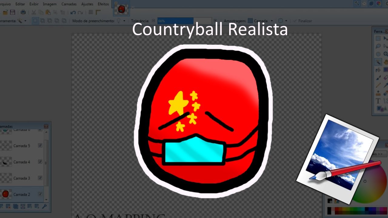 [REMAKE] Tutorial - Como Desenhar/Fazer uma Countryball Realista no Paint.net - YouTube