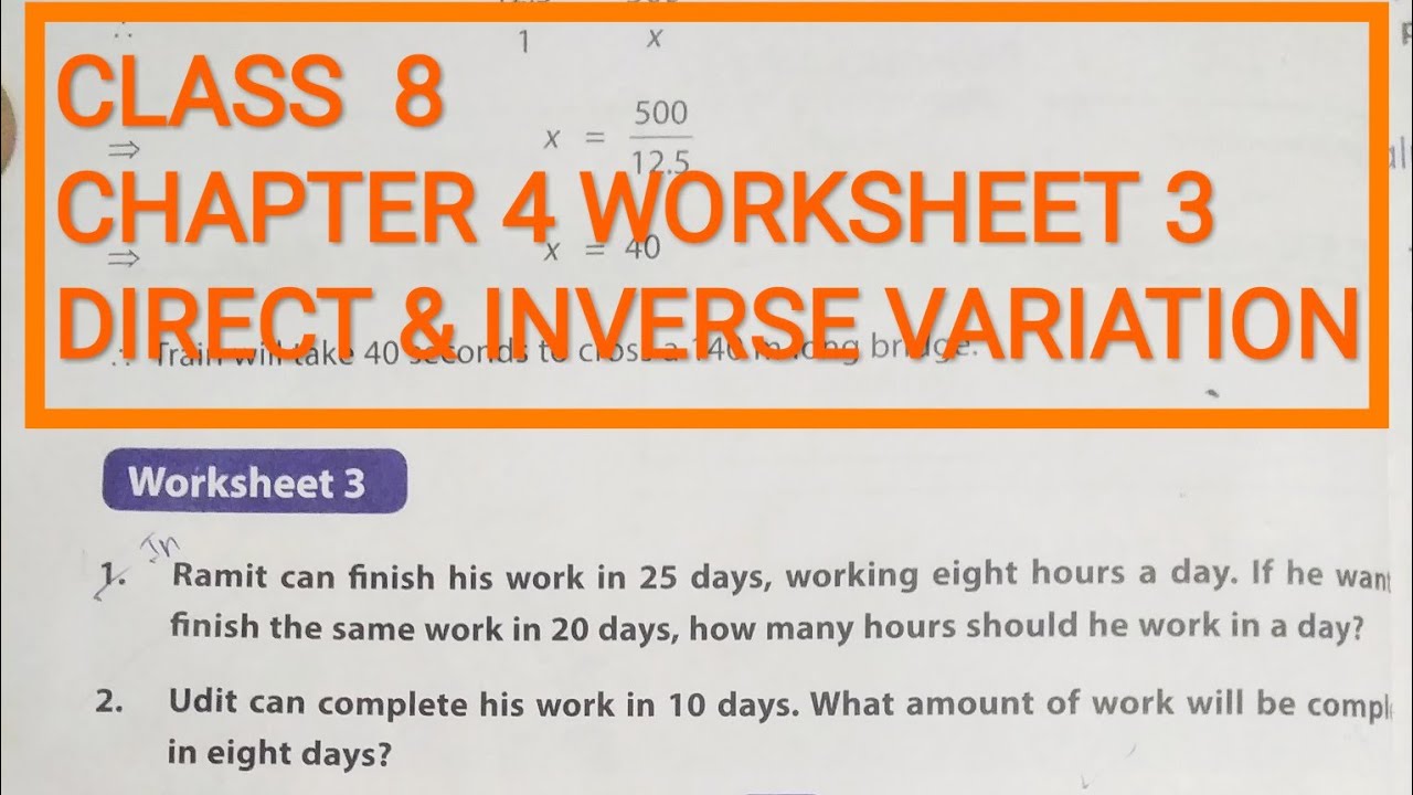 Dav Class 8 Math Chapter 4 Worksheet 3 ( Q.No. 1, 2, 3, 4 & 5 ...