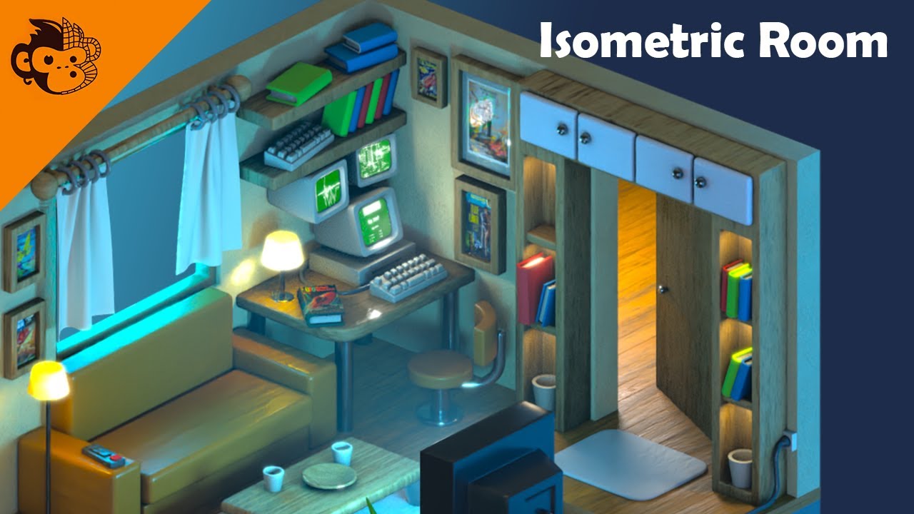 Isometric Room 3ds max - Timelapse - YouTube