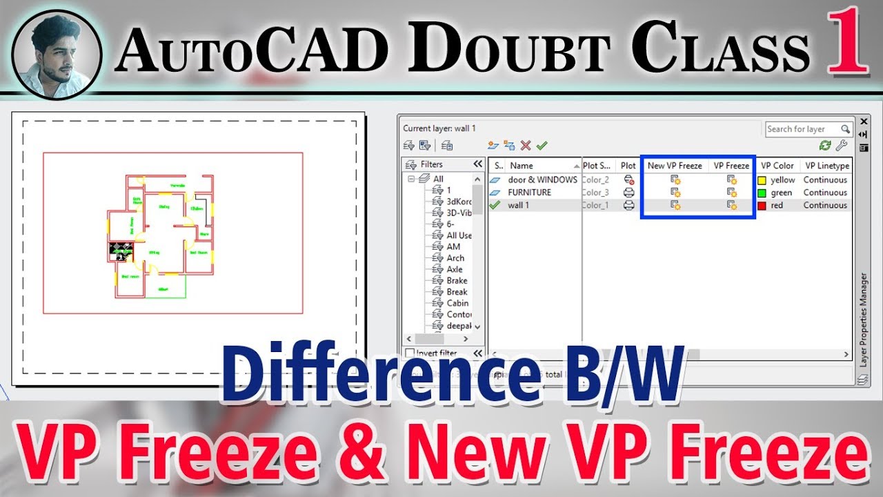 1 AutoCAD Difference B W Freeze VP Freeze New VP Freeze In 1 AutoCAD Difference B W Freeze VP Freeze New VP Freeze In
