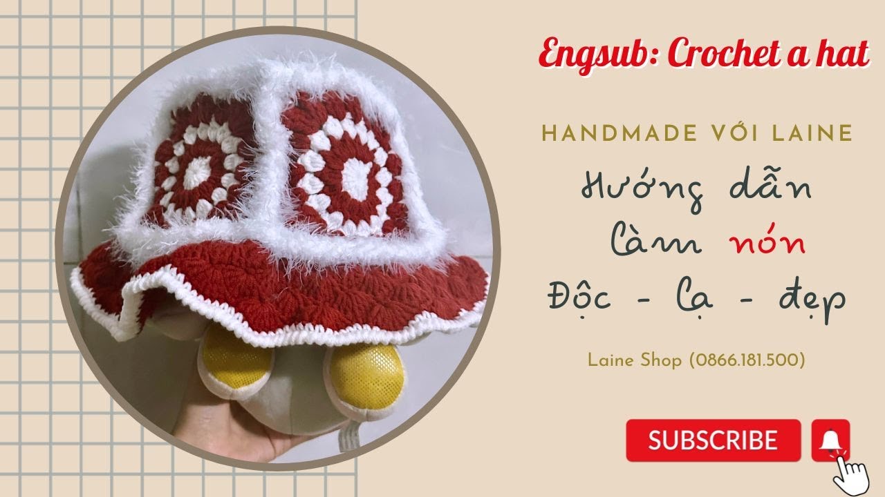 #3 [Engsub] Crochet Hat| DIY nón độc lạ từ len milk |Hướng dẫn làm nón ...