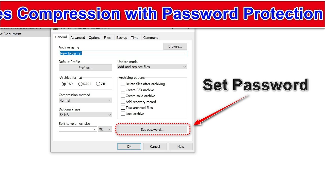 Files Compression & Password Protection - YouTube
