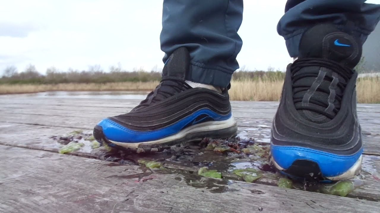 Nike Air Max 97 food stomp, trample grapes to juice - YouTube