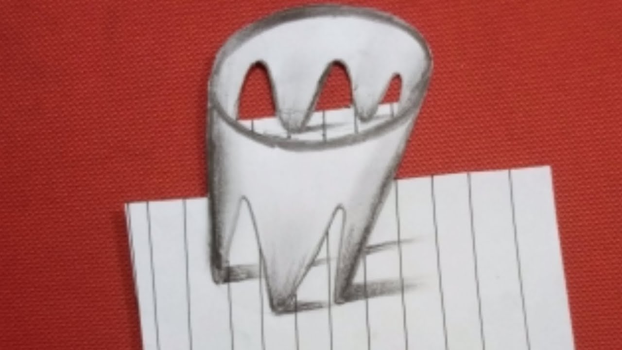 3d drawing on line paper. 3d drawing for beginner. - YouTube