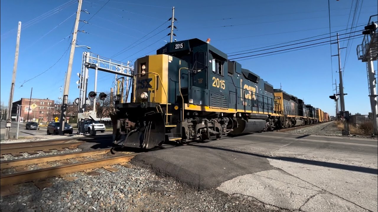 CSX Train and evening Train in Indianapolis - YouTube