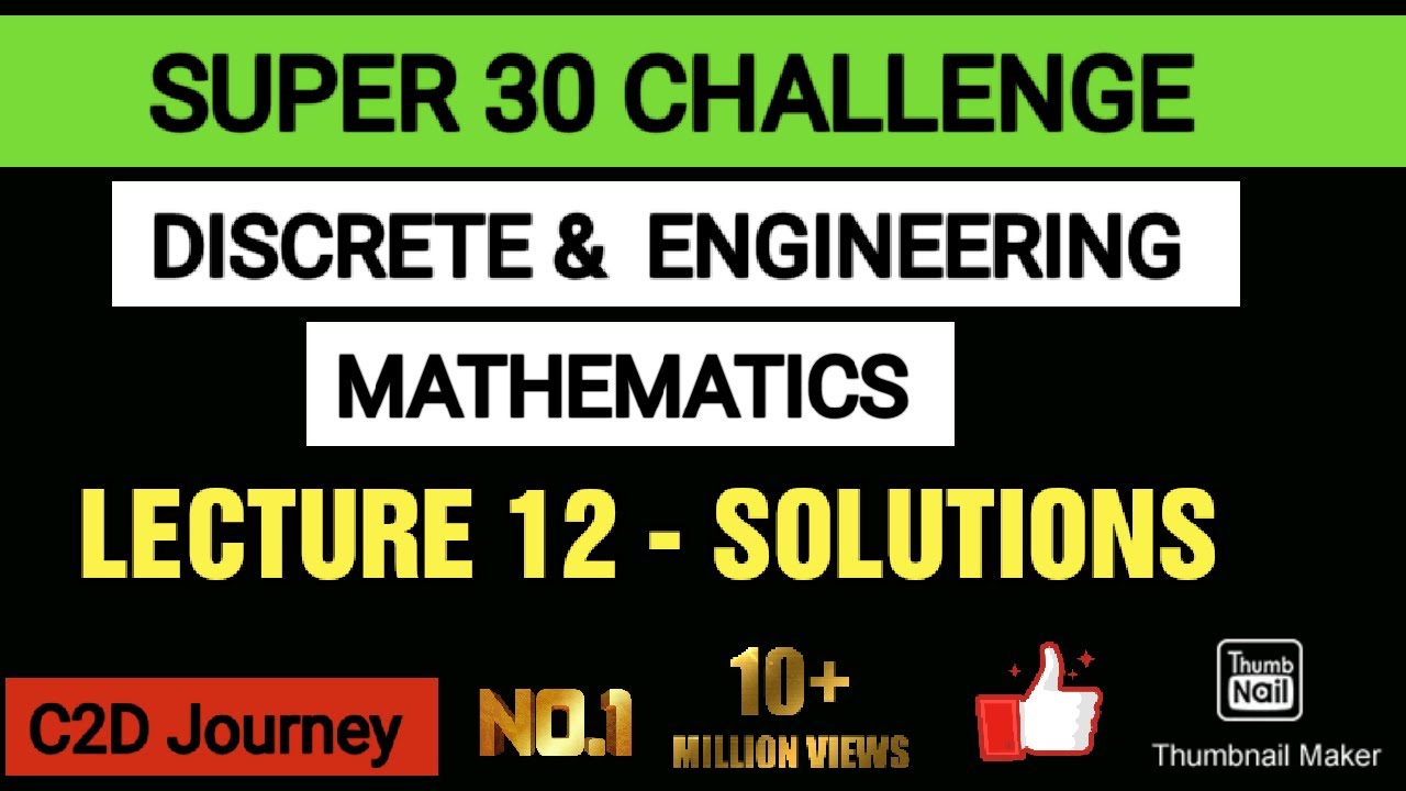 Lecture 12 - Solutions | Discrete mathematics for Computer Science ...