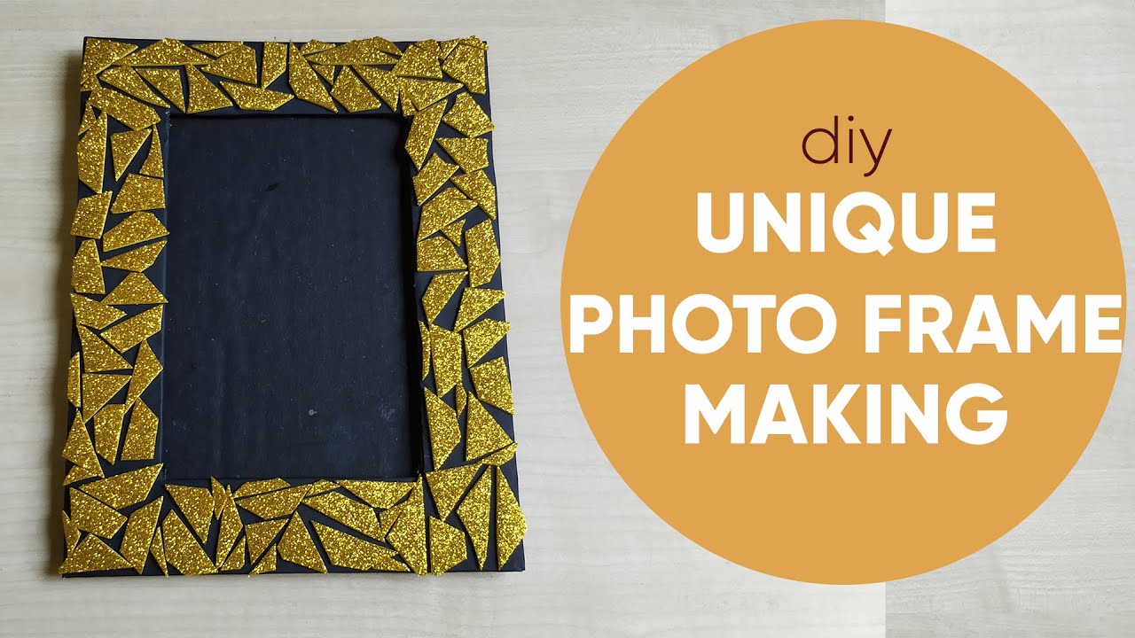 DIY: Unique Photo Frame Making with Waste Cardboard | Handmade Picture ...