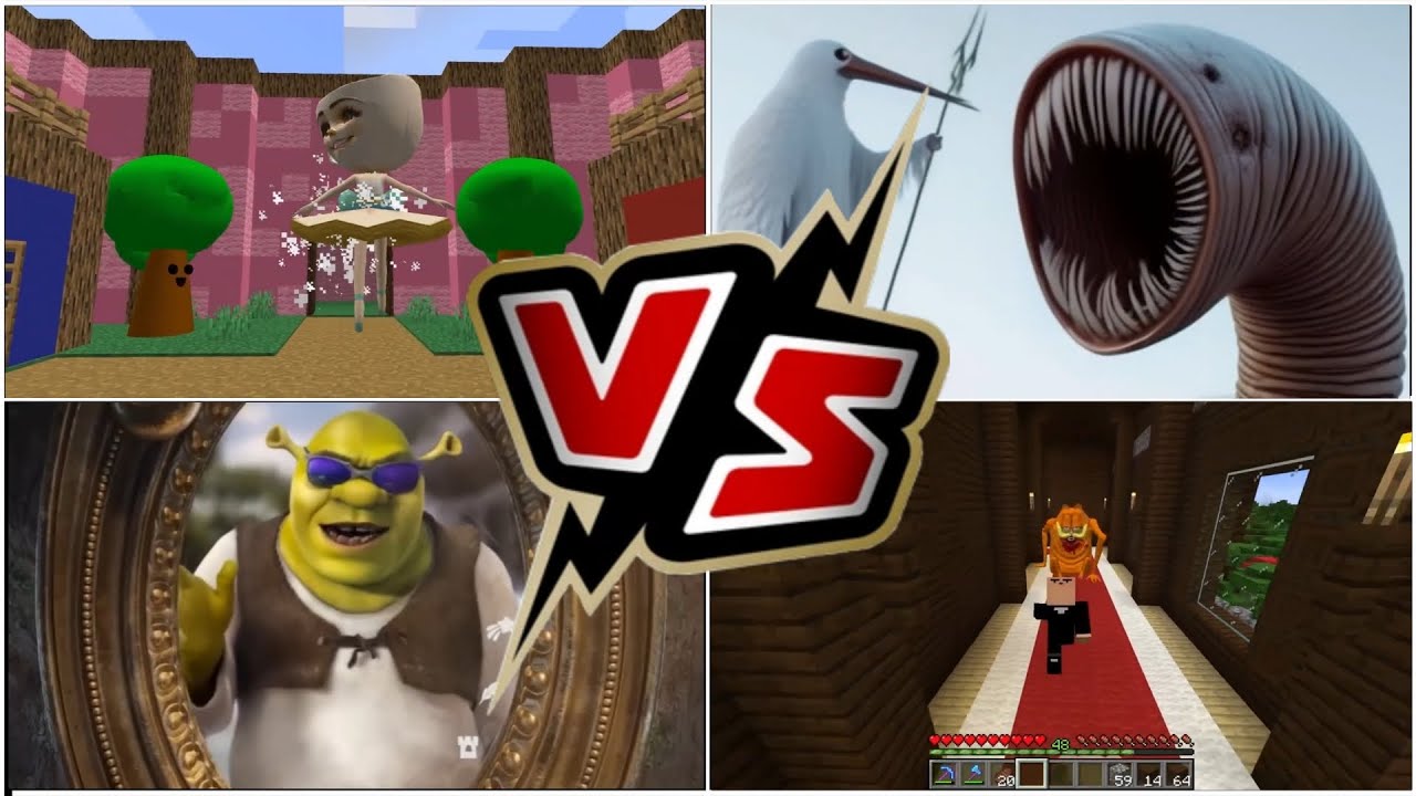Ballerina Cappuccino 🆚 Erosion Worm 🆚 Shrek 🆚 Gorefield in Minecraft ...
