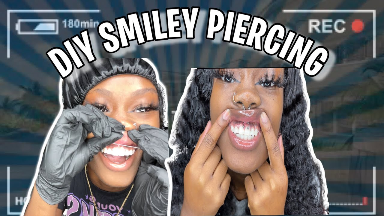 PIERCING MY SMILEY AT HOME | NOSE PIERCING FAIL FEATURING NILAH 😆 - YouTube
