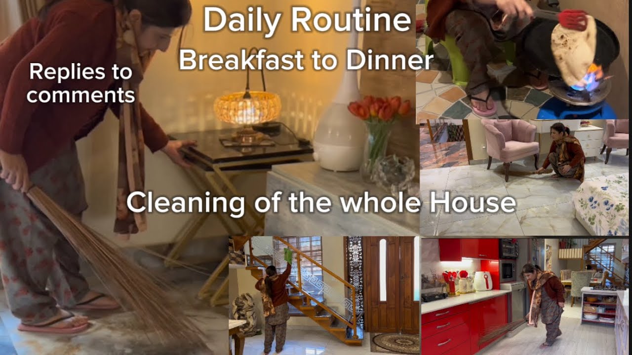 Daily Routine | Breakfast to Dinner | cleaning of the whole house ...