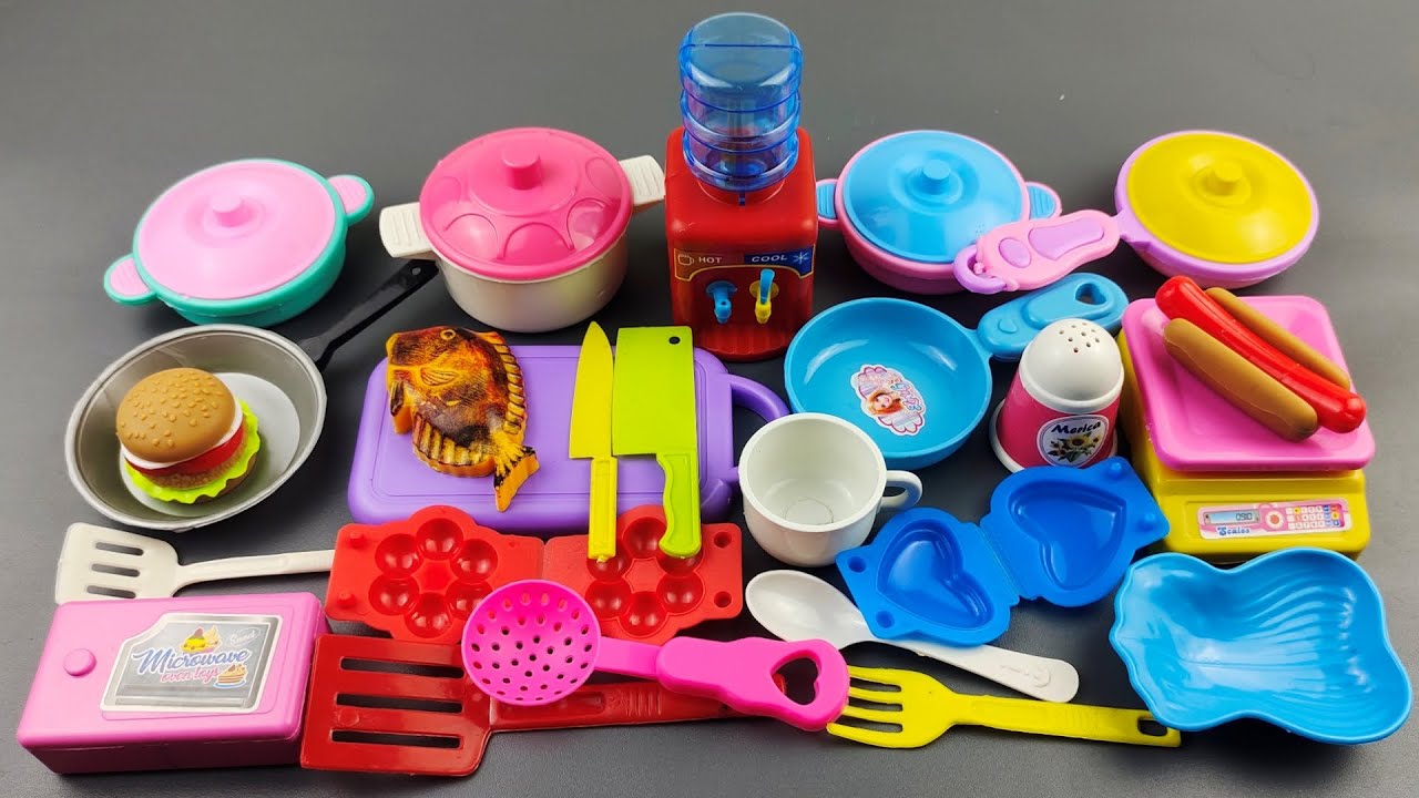 Unboxing Miniature Plastic Full Kitchen Set Collection | Toy Cooking ...