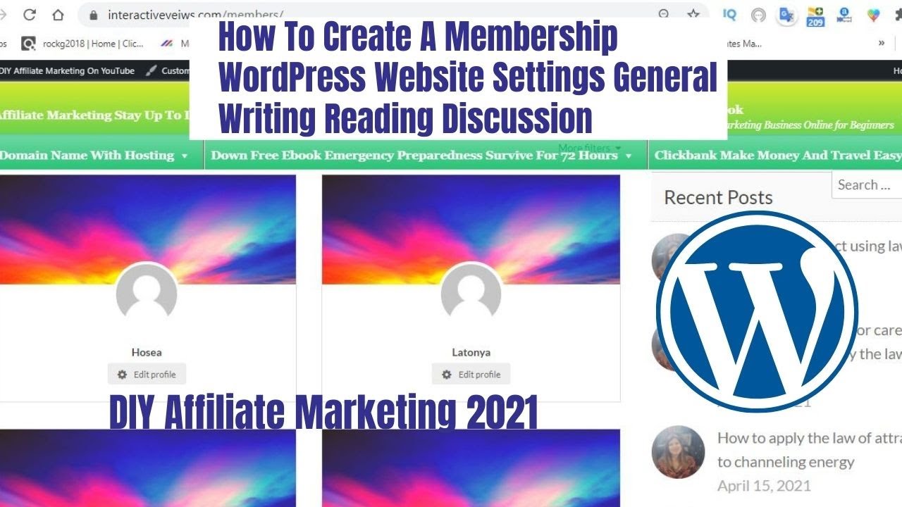 How To Create A Membership WordPress Website Settings General Writing ...