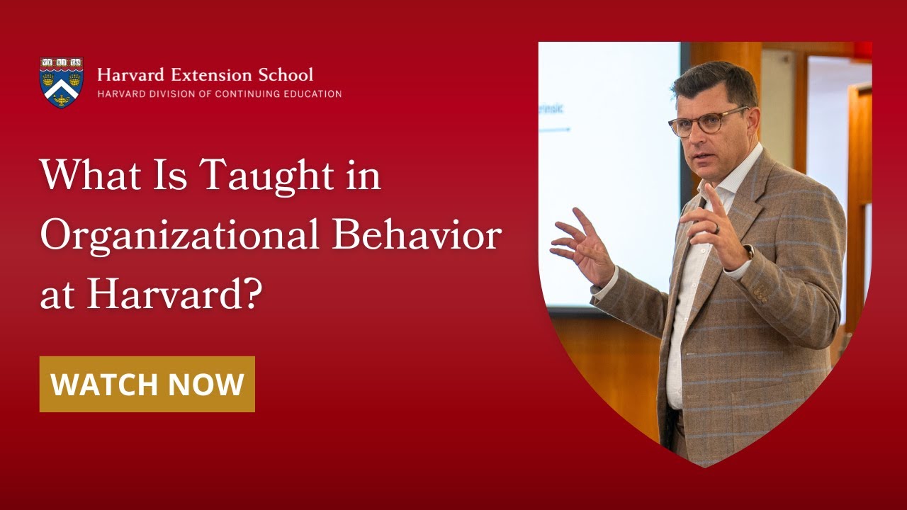 What Is Taught in Organizational Behavior at Harvard? - YouTube