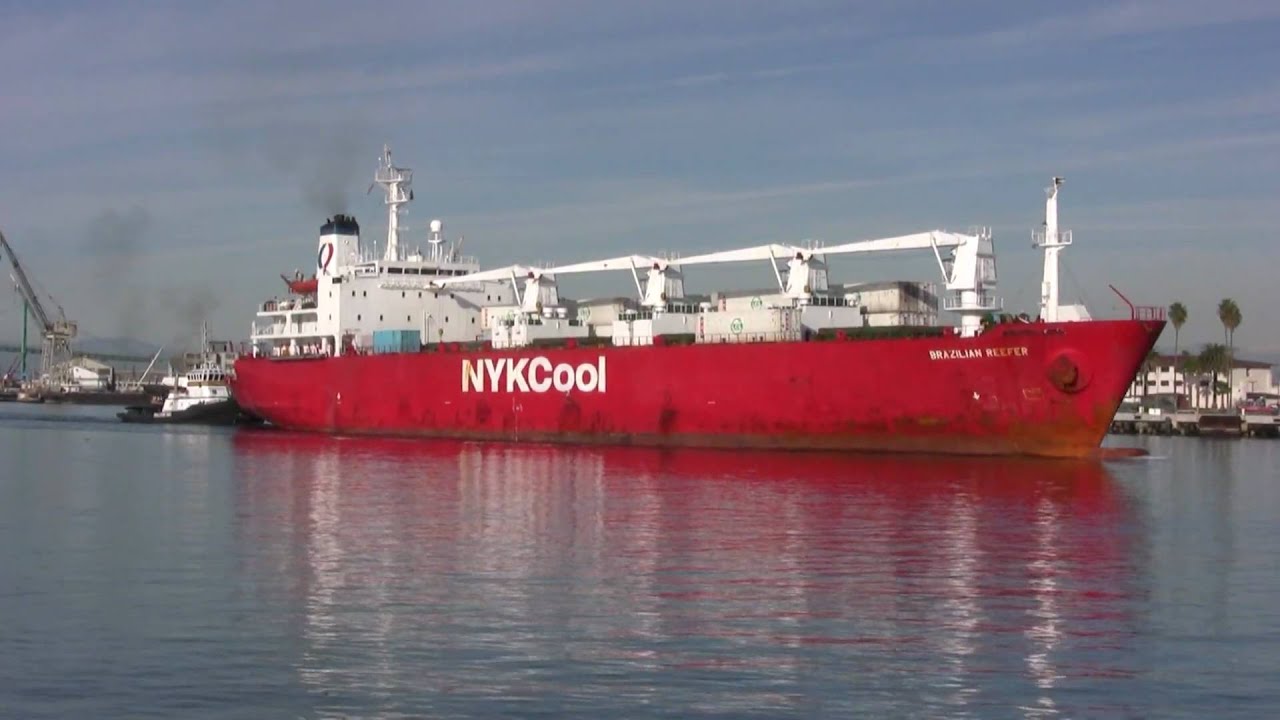 NYKCool Brazilian Reefer @ The Port of Los Angeles - YouTube