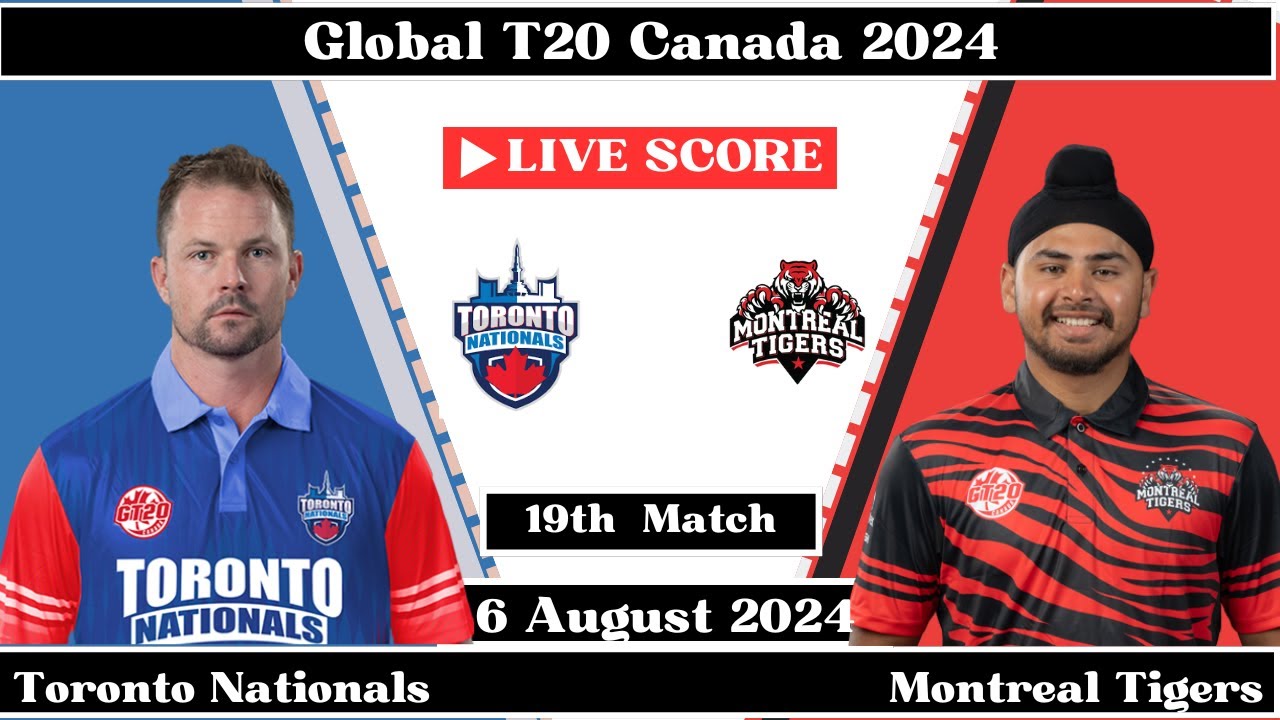 Montreal Tigers vs Toronto Nationals | MT vs TN Live | Global T20 ...