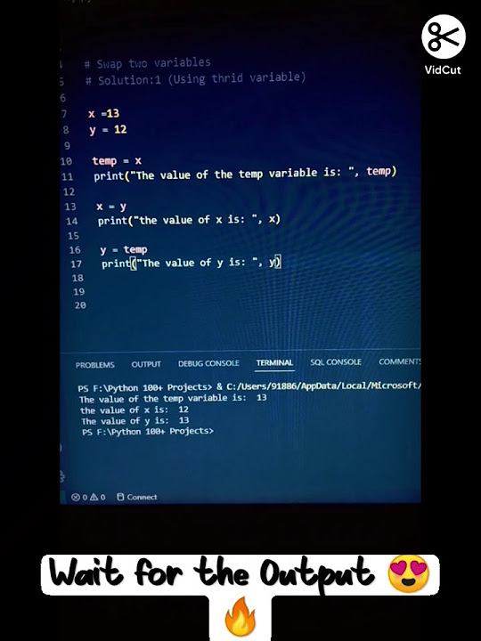 Python Quick Tip: Swap Two Numbers #shorts #shortfeed - YouTube