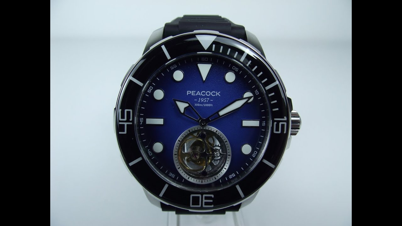 Peacock Ocean Wing Tourbillon 4K Watch Review - YouTube