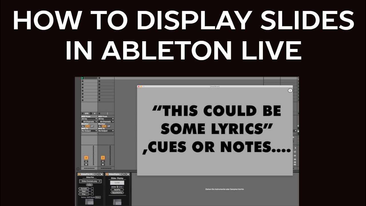 Display Slides and lyrics in Ableton Live via Max for Live - run ...