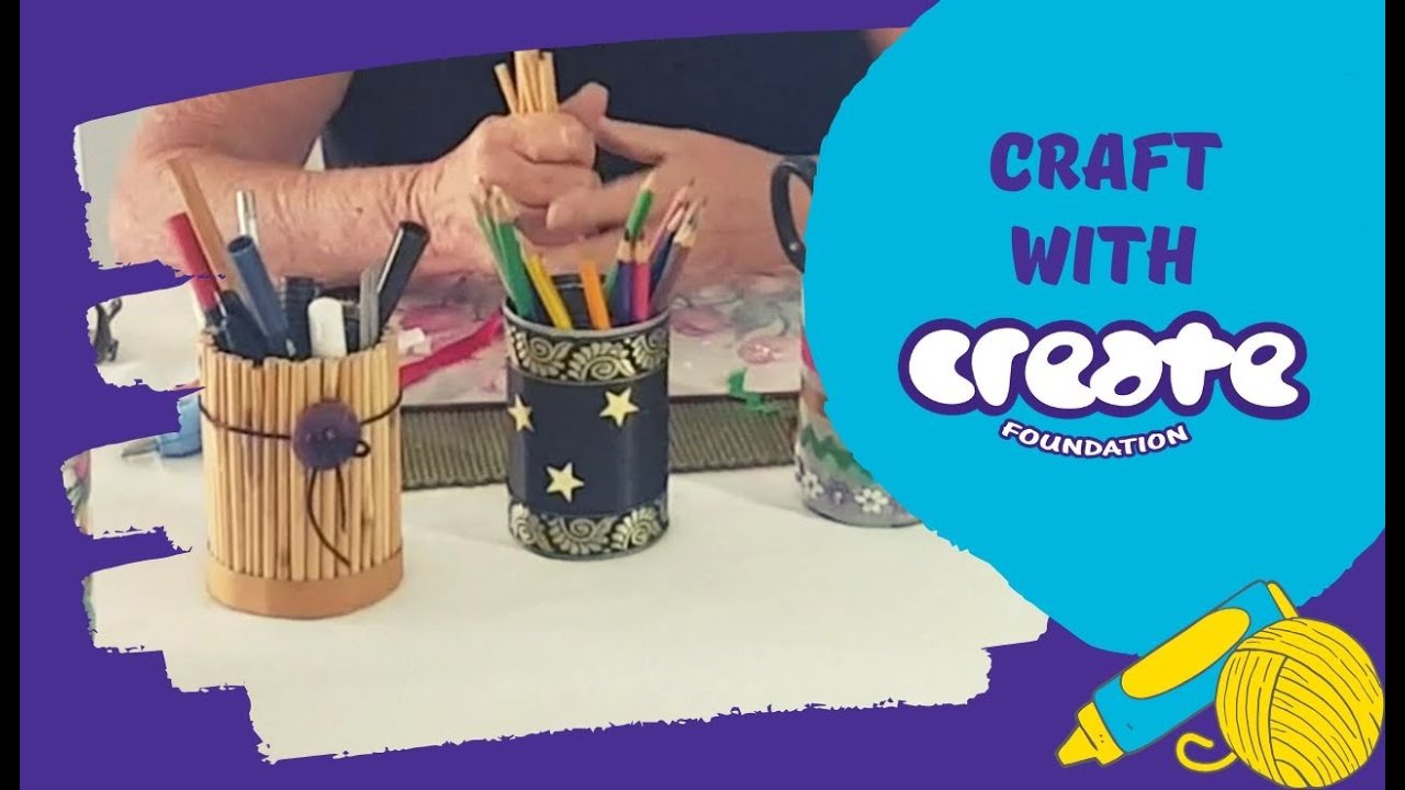 Craft with CREATE: Tin-can Desk Caddy - YouTube