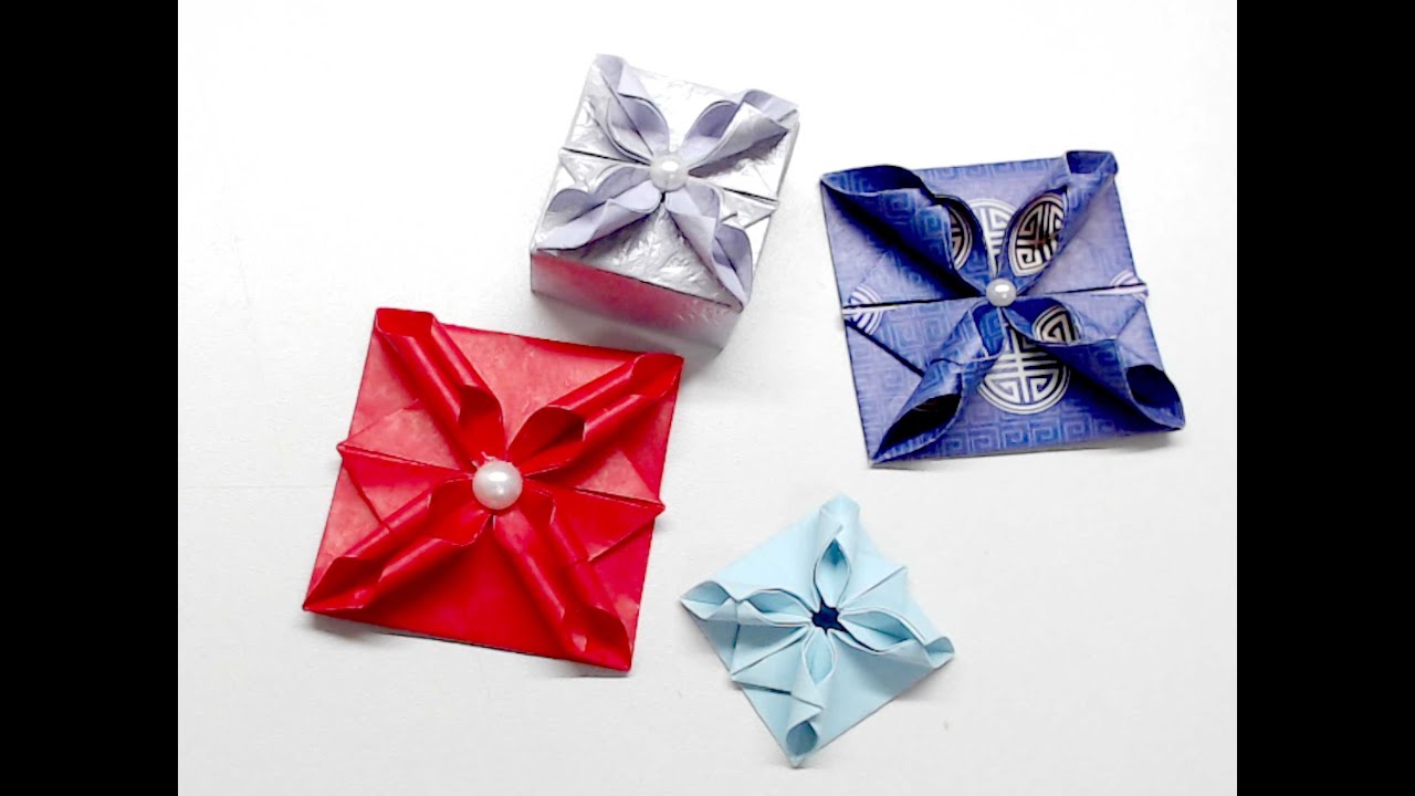 사각 상자와 상자 뚜껑 장식 접기 예쁘고 고급진 선물 상자뚜껑 접기 Youtube
