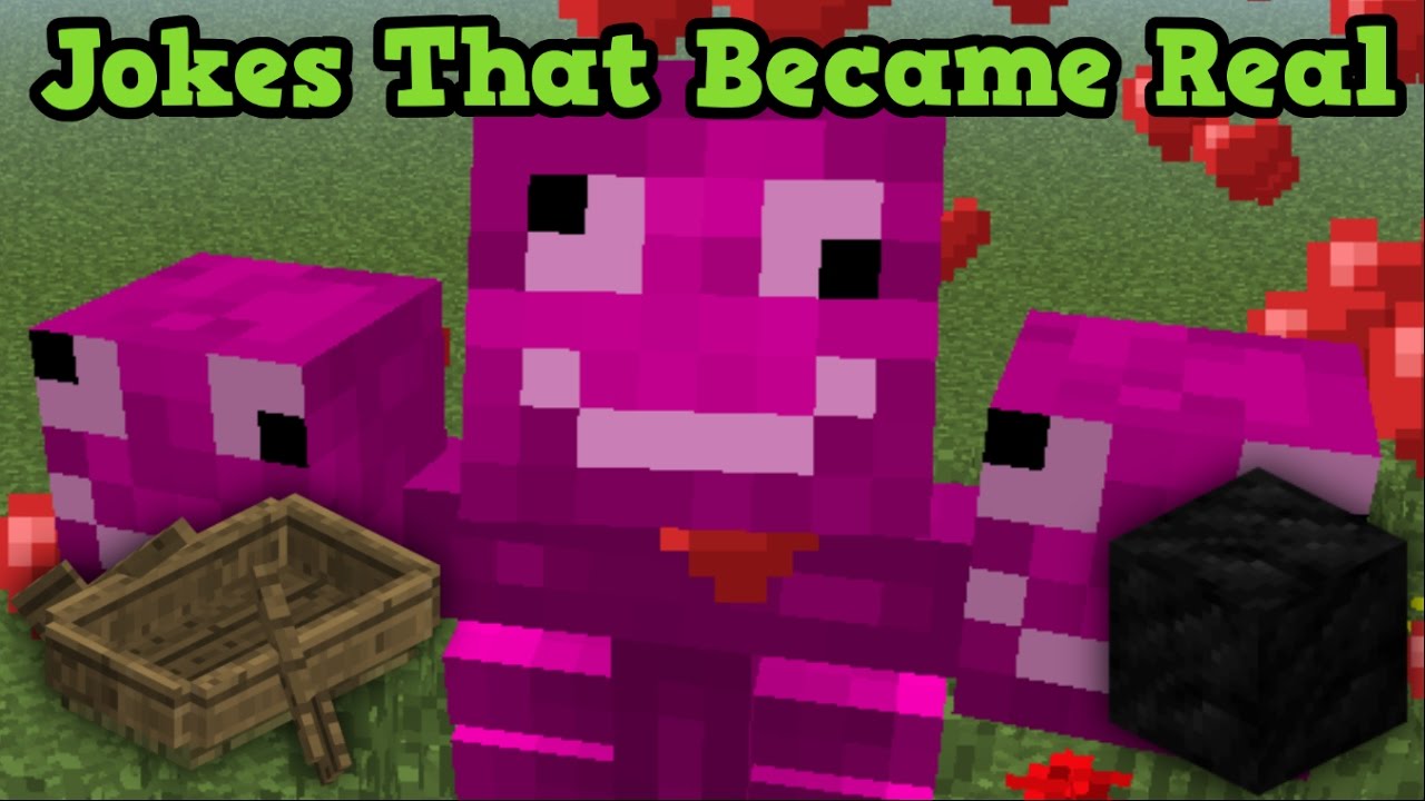 Minecraft JOKES That Became REAL Features?! - YouTube