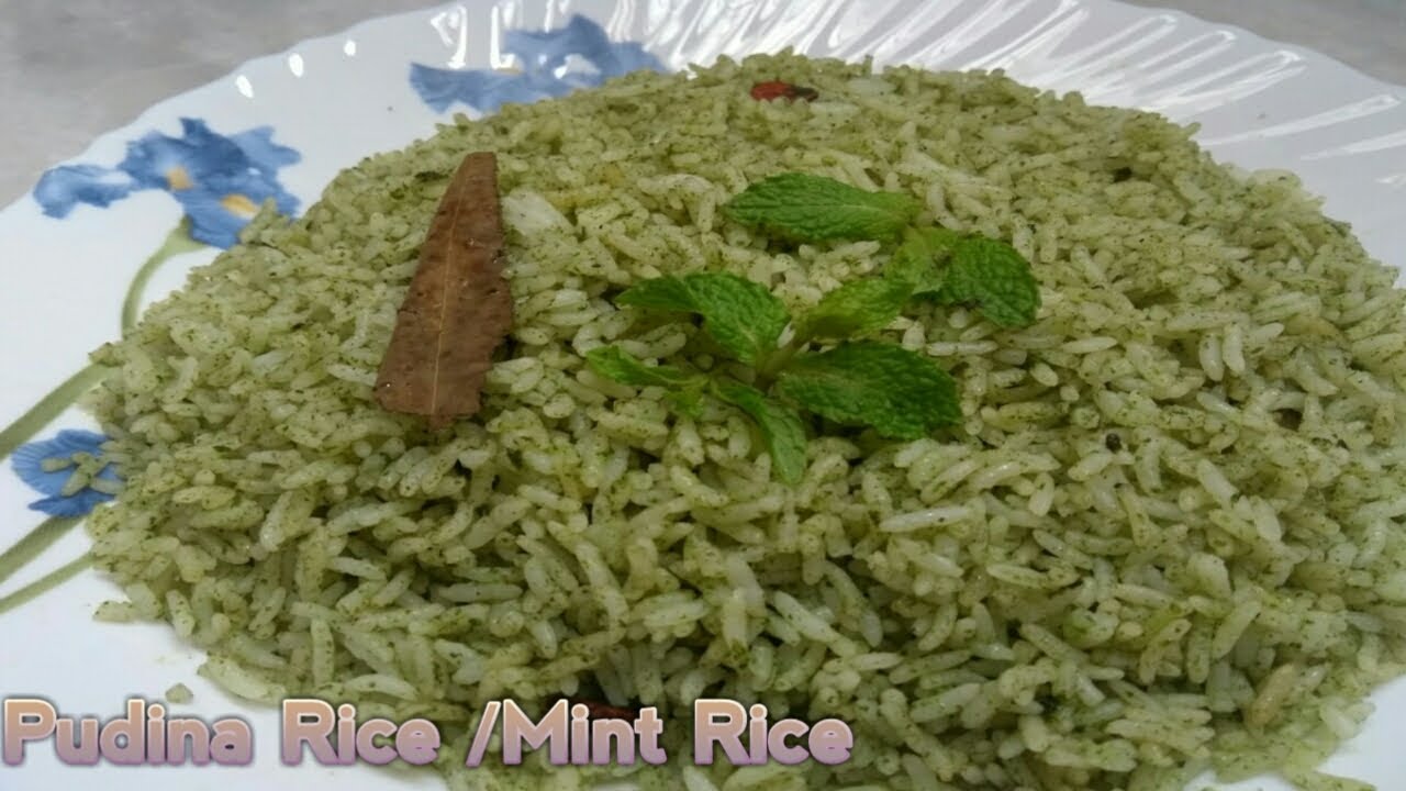 pudina rice recipe|mint rice recipe|simple and easy pudina rice|variety ...