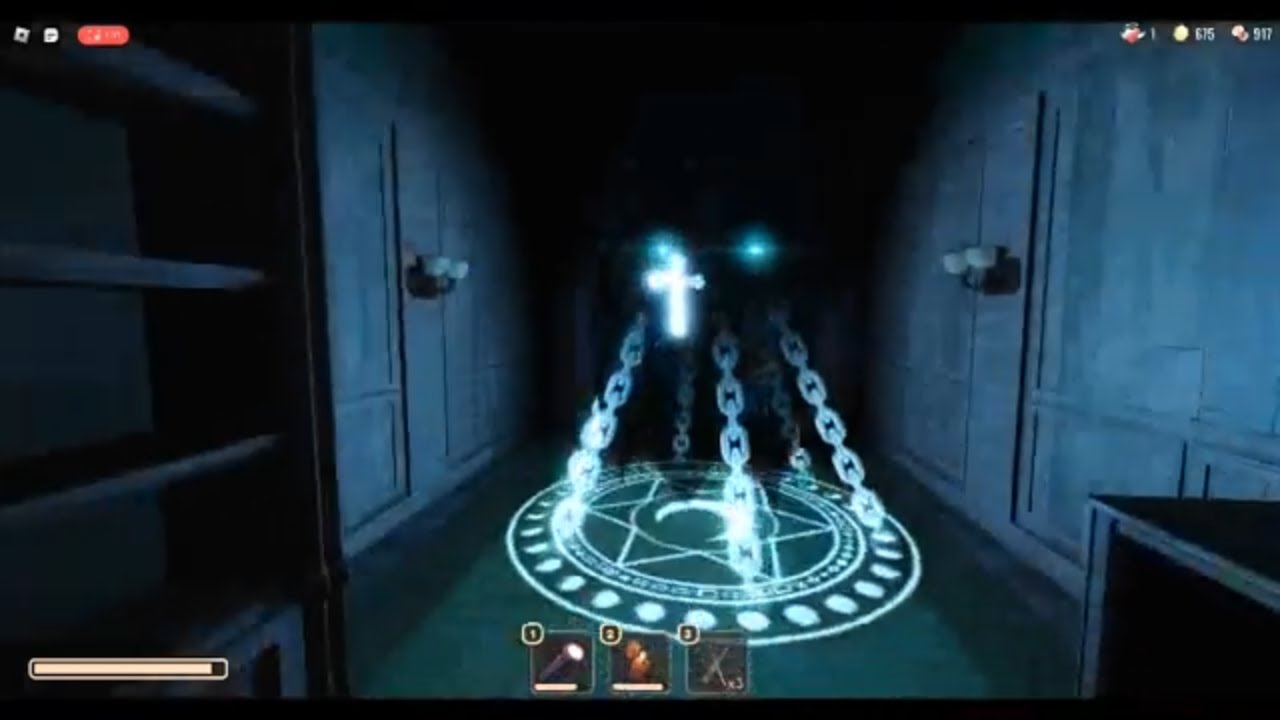 using the crucifix on halt in roblox doors - YouTube