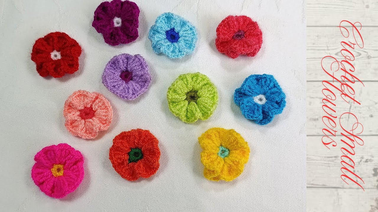 HOW TO CROCHET VERY EASY AND BEGINNER FRIENDLY SMALL FLOWERS | EASIEST ...