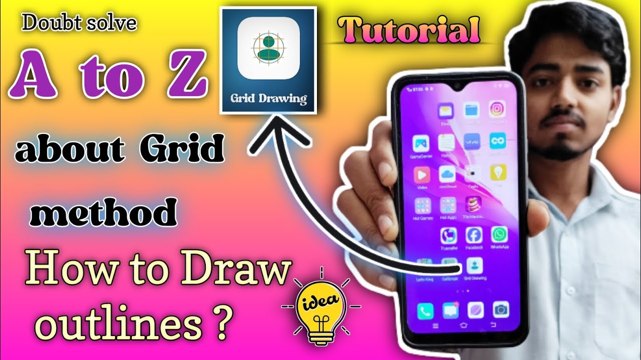 How To Draw Outlines (Grid method) Tutorial || #art #grid #outline #gridmethod - YouTube